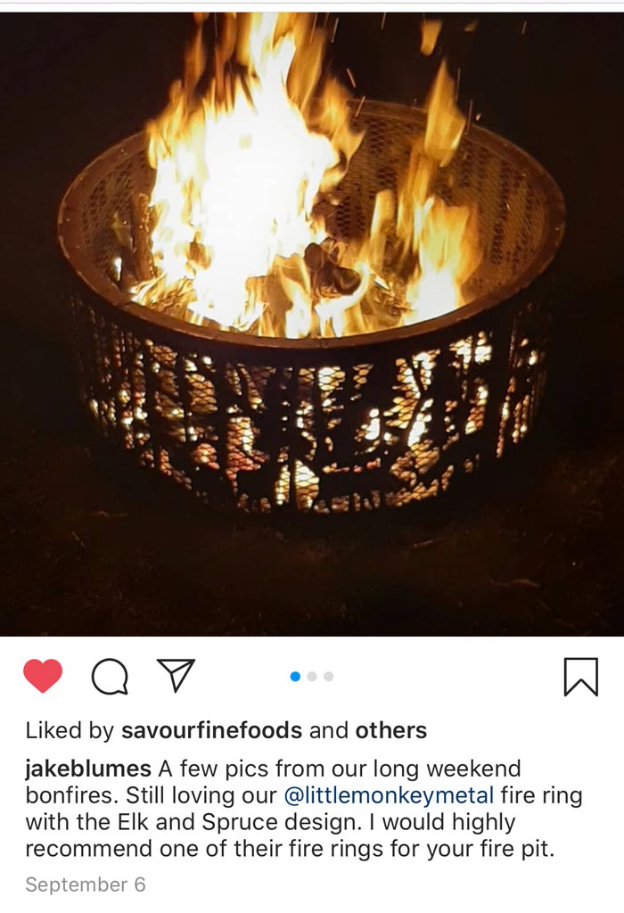 Fire Pit 21" diameter - Elk Spruce Design – Little Monkey Metalworks